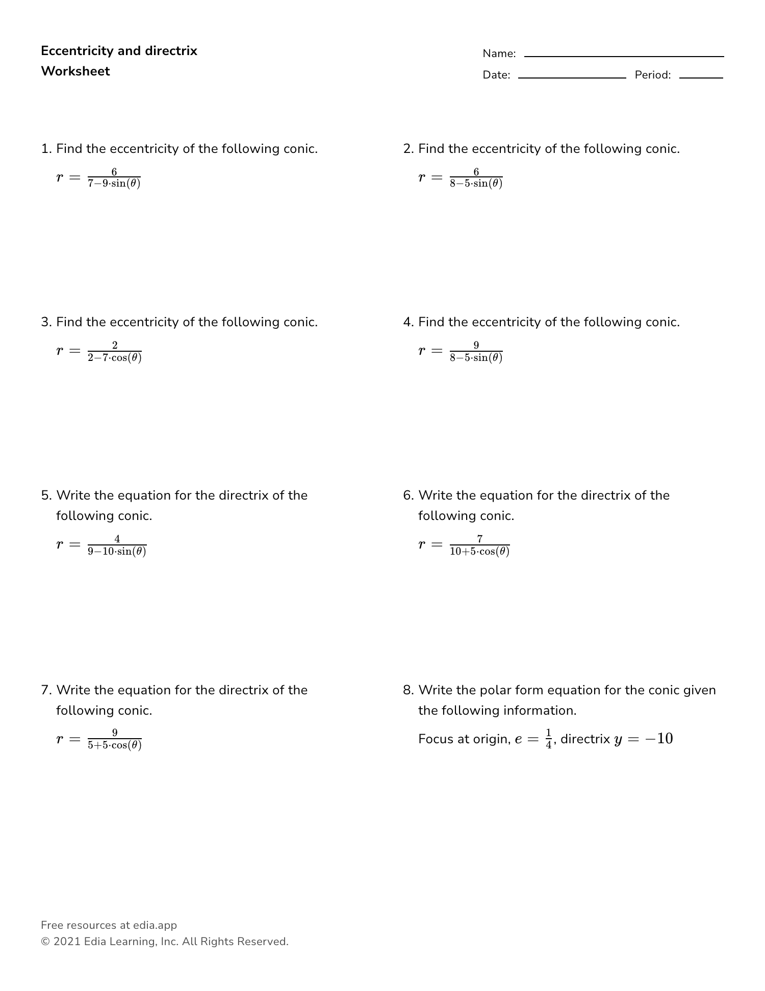Analytical Geometry Worksheets Grade 11 Analytical Geometry Mixed