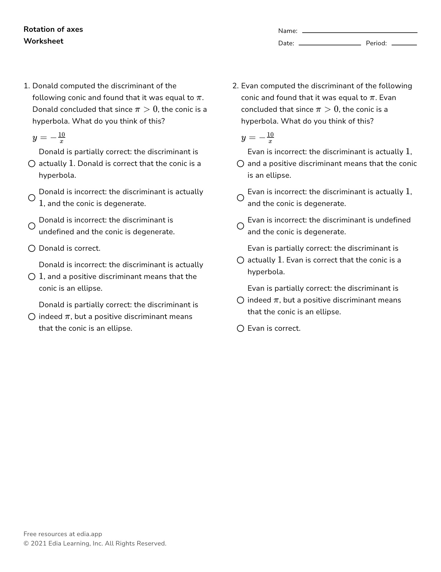 Analytic Geometry Worksheets Quadrilaterals Partner Worksheet